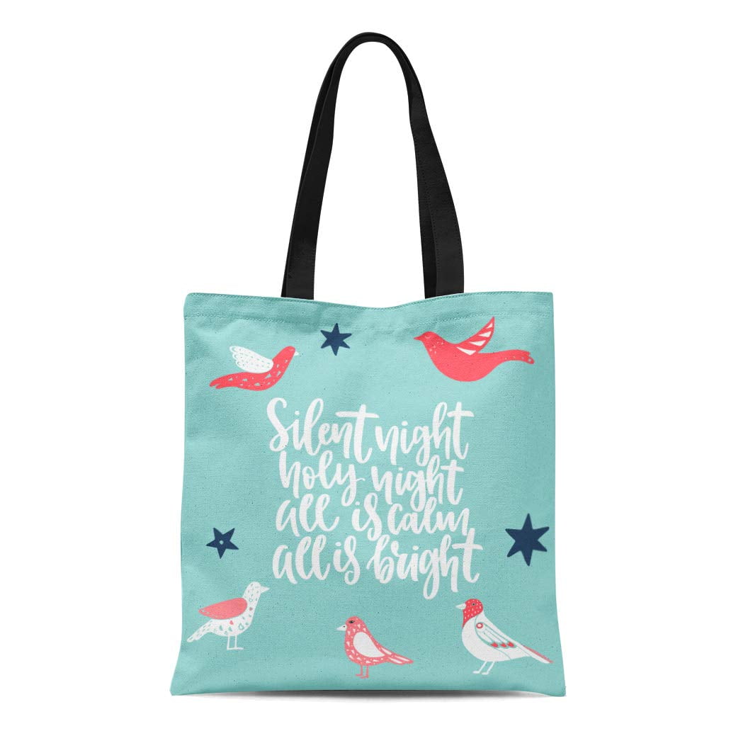 KDAGR Canvas Bag Resuable Tote Grocery Shopping Bags Christmas New Year ...