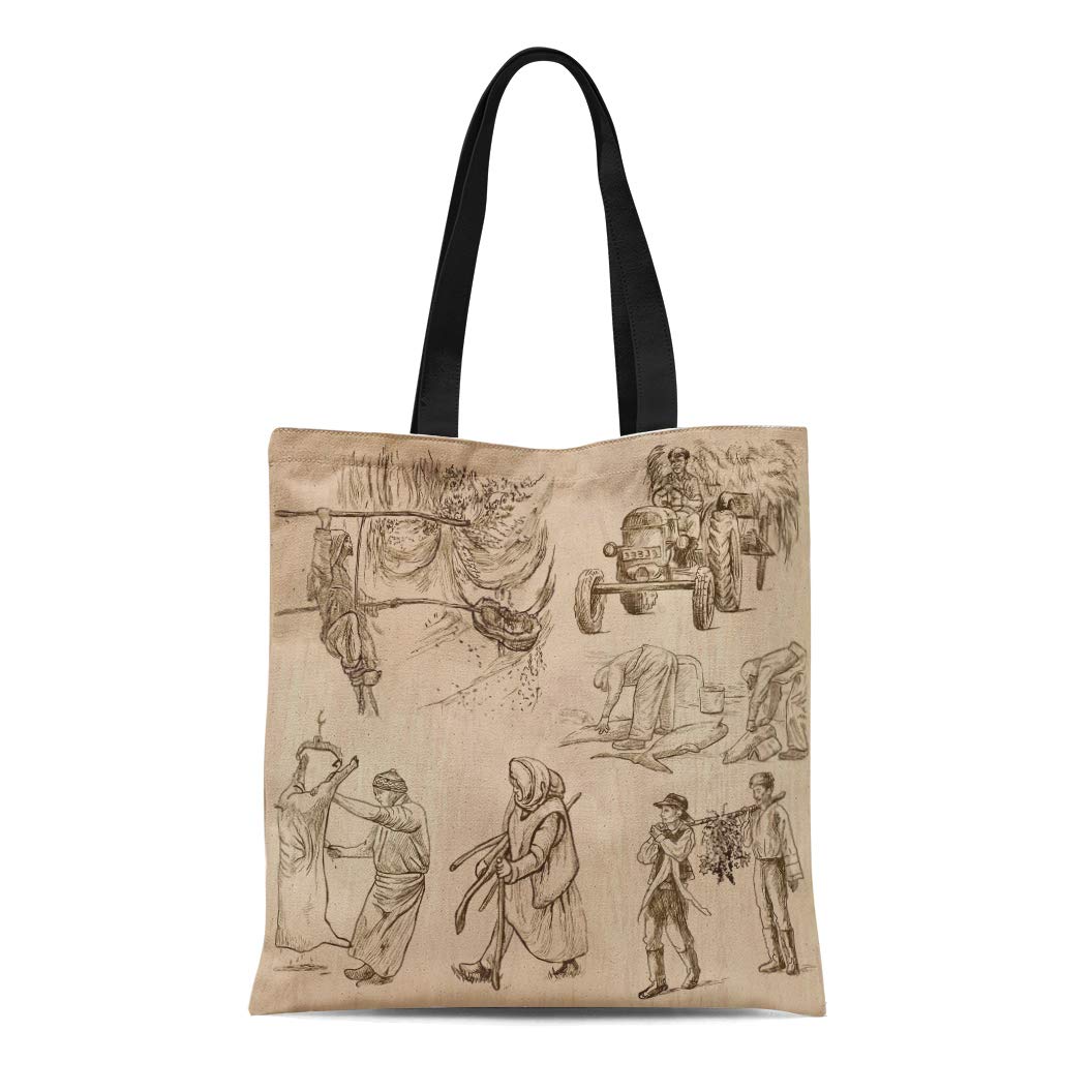 KDAGR Canvas Bag Resuable Tote Grocery Shopping Bags Collection Working ...