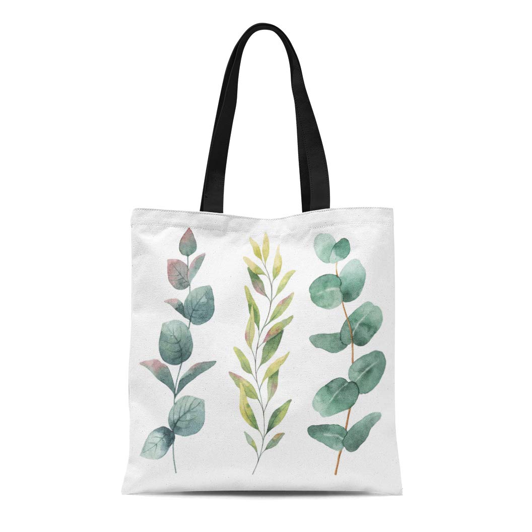 KDAGR Canvas Bag Resuable Tote Grocery Shopping Bags Green Aromatherapy ...