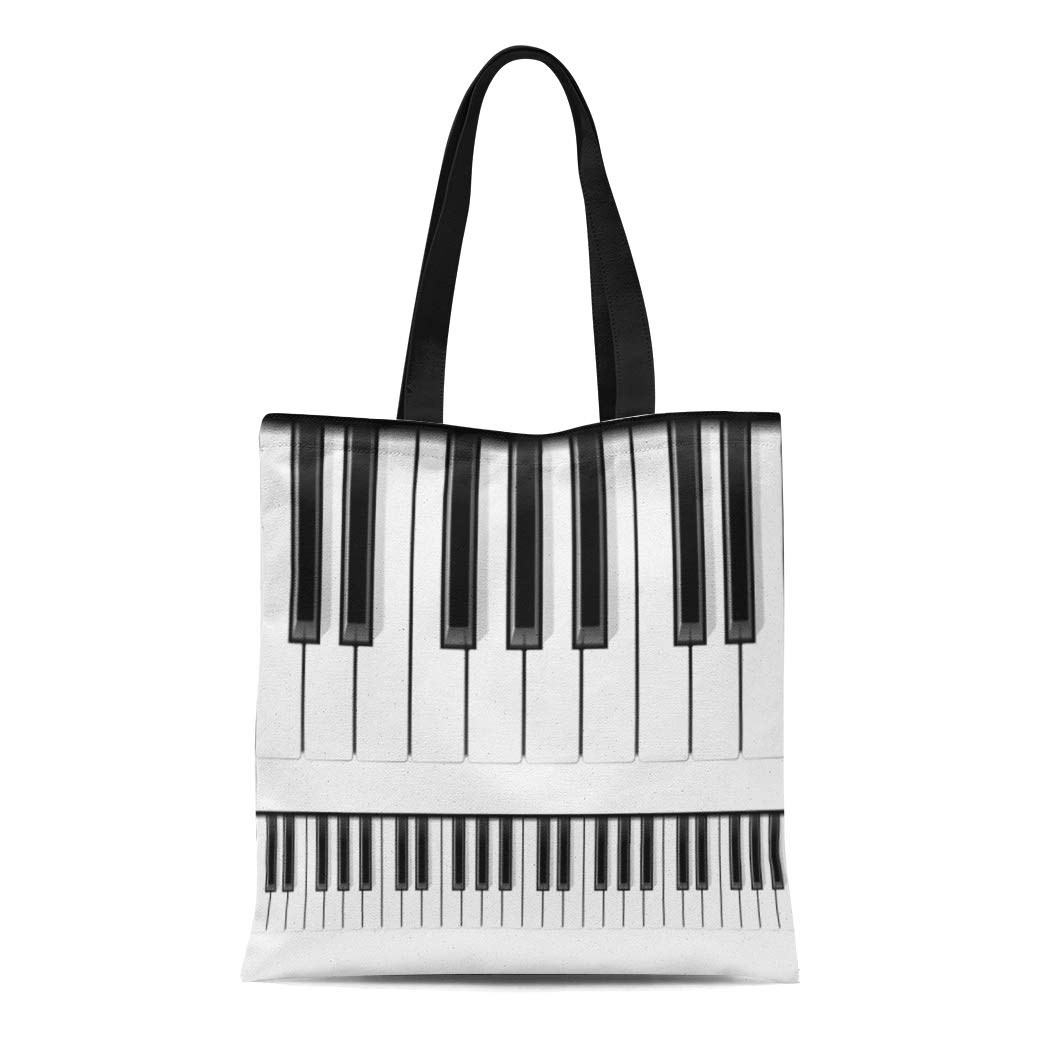 KDAGR Canvas Bag Resuable Tote Grocery Shopping Bags Keyboard Piano ...
