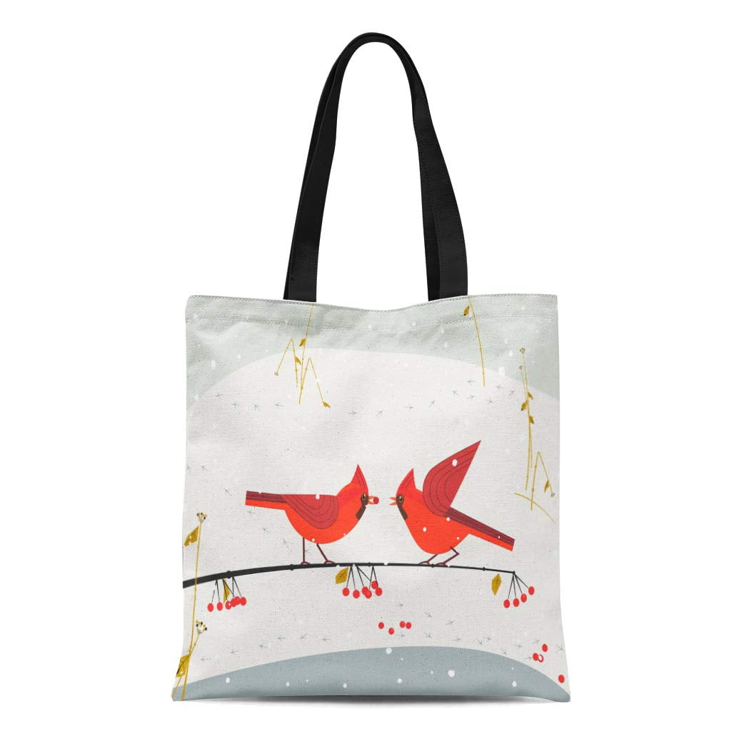 KDAGR Canvas Bag Resuable Tote Grocery Shopping Bags Red Northern ...