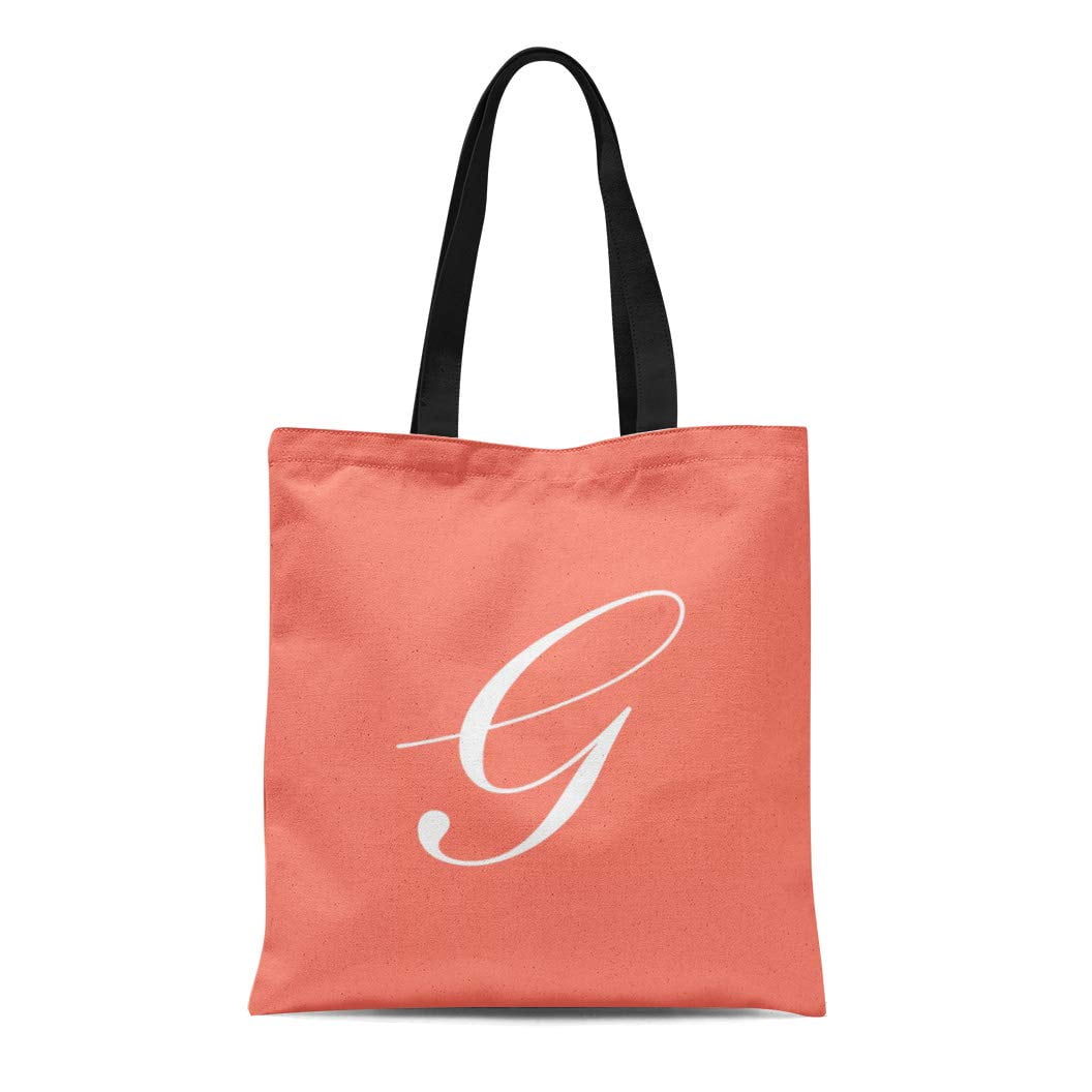 KDAGR Canvas Tote Bag Gianna Letter G Coral Gina Gabriela Gabriella ...