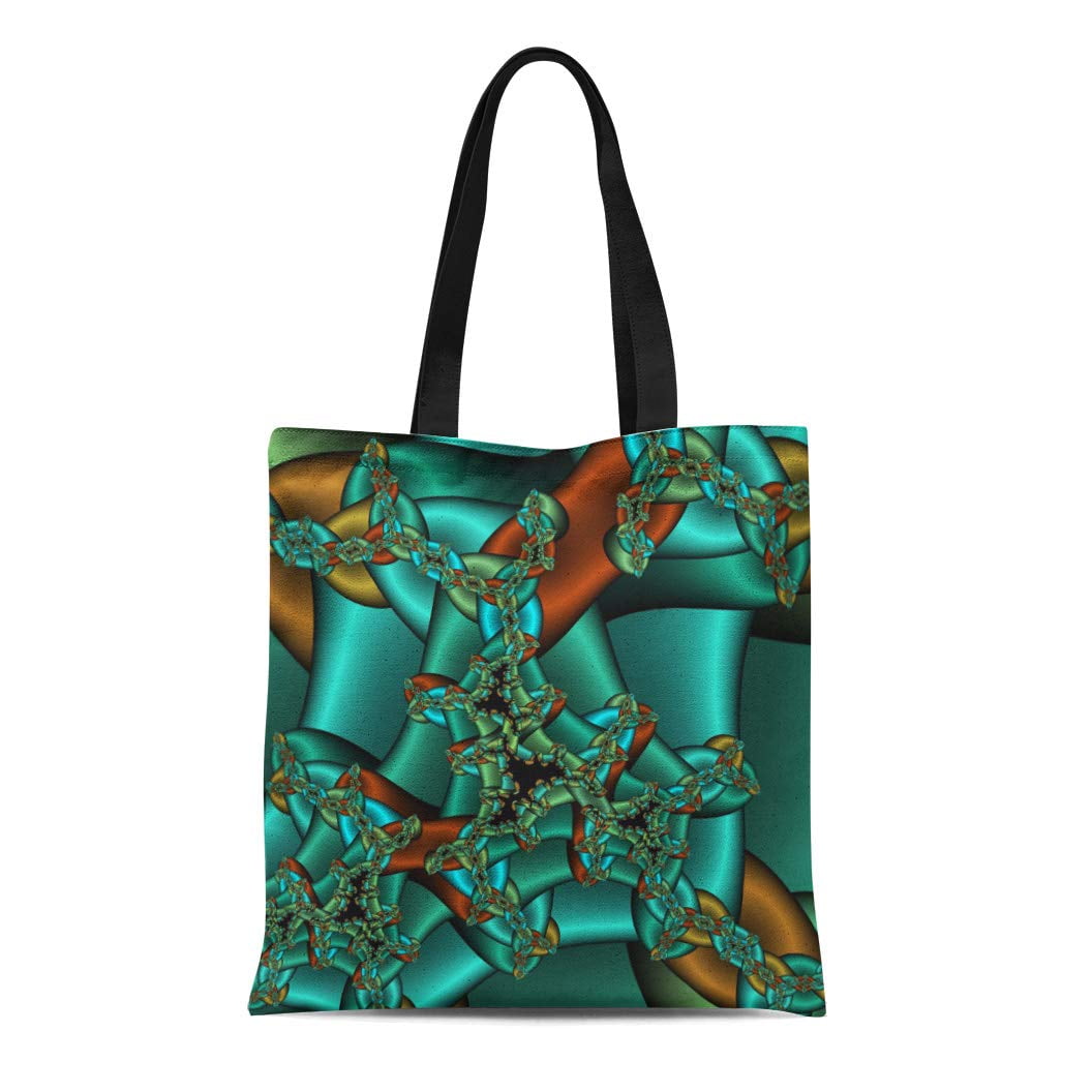 KDAGR Canvas Tote Bag Gold Rust and Teal Reusable Handbag Shoulder ...