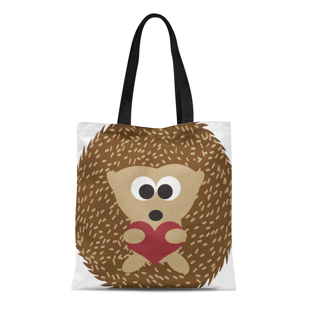 KDAGR Canvas Tote Bag Hug Hedgehog Hugging Heart Hedgehug Hedgie ...