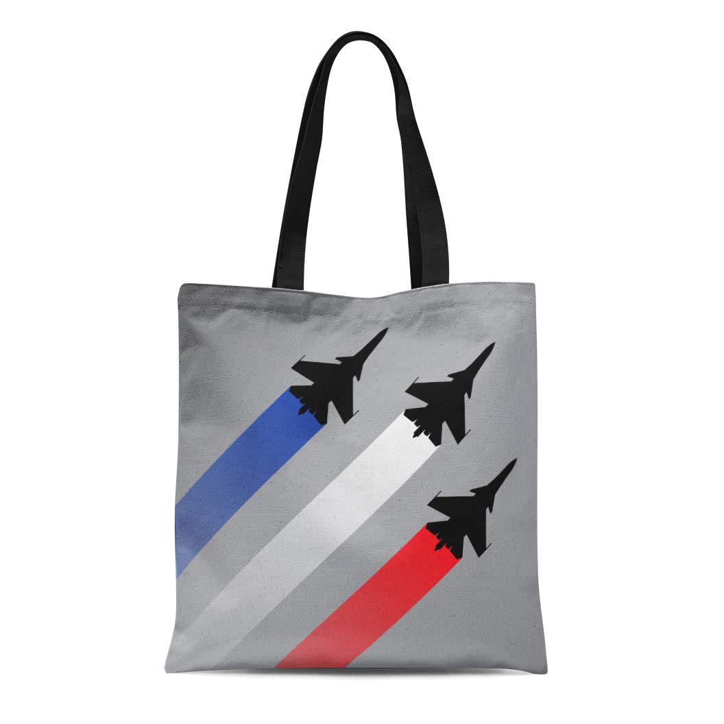 KDAGR Canvas Tote Bag Jet Fighter Planes the Flag of France F16 ...