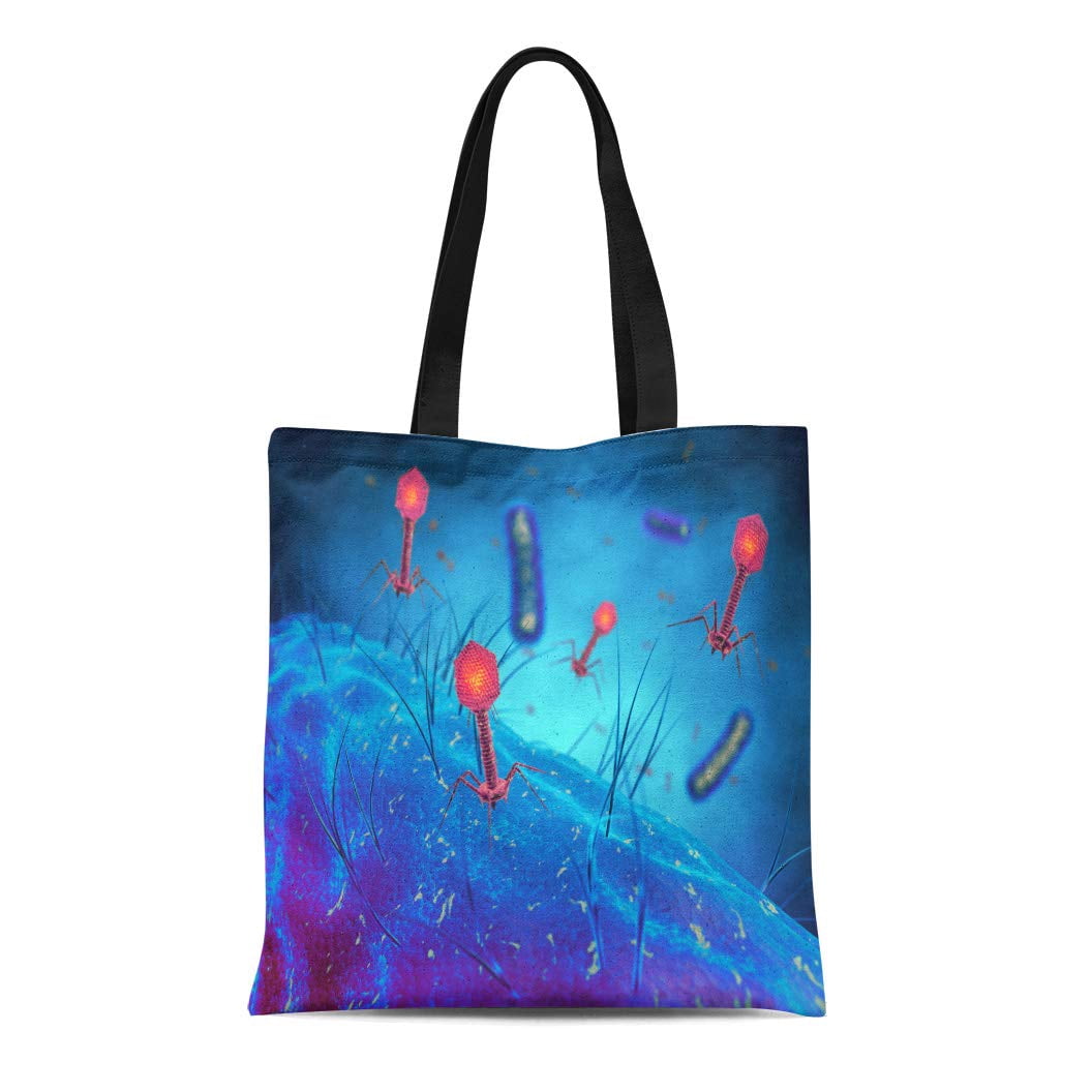 KDAGR Canvas Tote Bag Phage Bacteriophage Viruses Infecting Bacterial ...