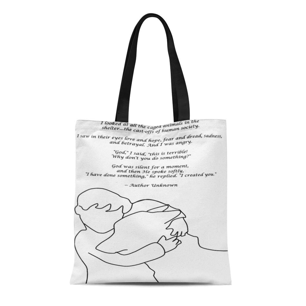 KDAGR Canvas Tote Bag Poem I Have Done Sayings Dog Pets Rescue Reusable ...