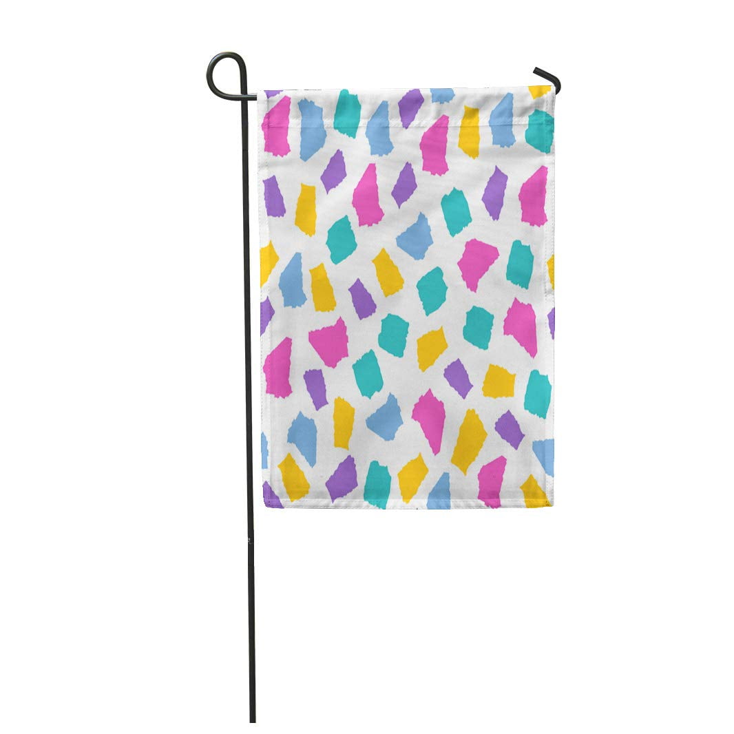 KDAGR Cut Simple Colorful Torn Pieces on Shapes Abstract Beach Garden Flag Decorative Flag House ...