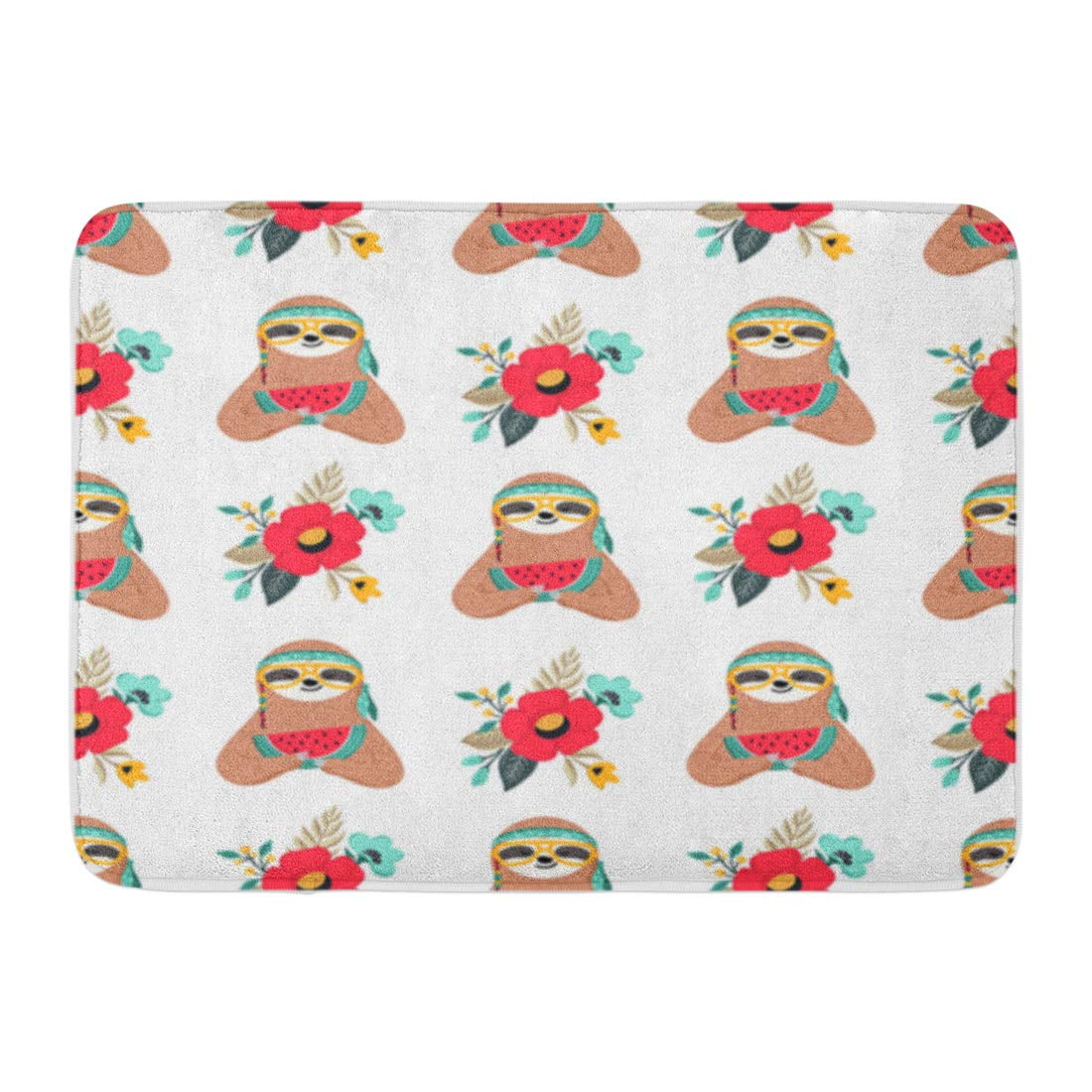 KDAGR Cute Baby Sloth and Flowers Funny Hippie Eating Watermelon ...