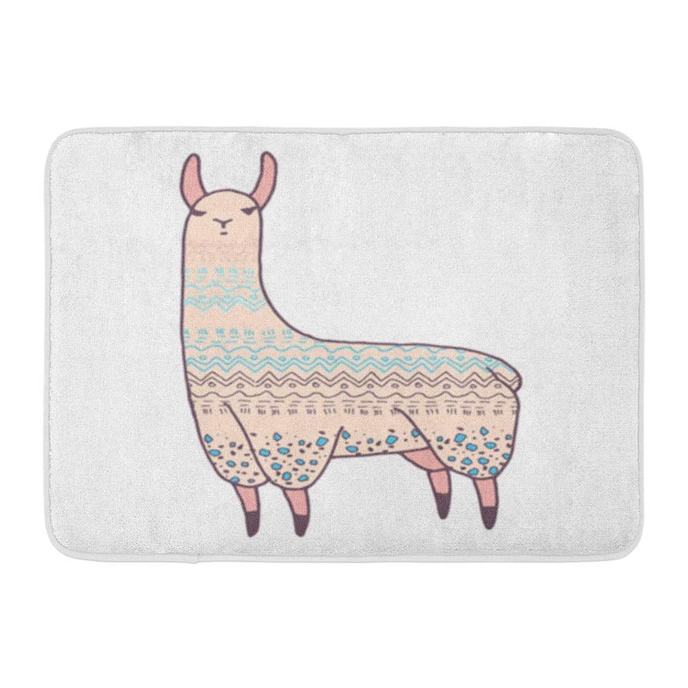 KDAGR Cute Llama Alpaca Ink Sketch Mammal Drawing Ornaments Doormat ...