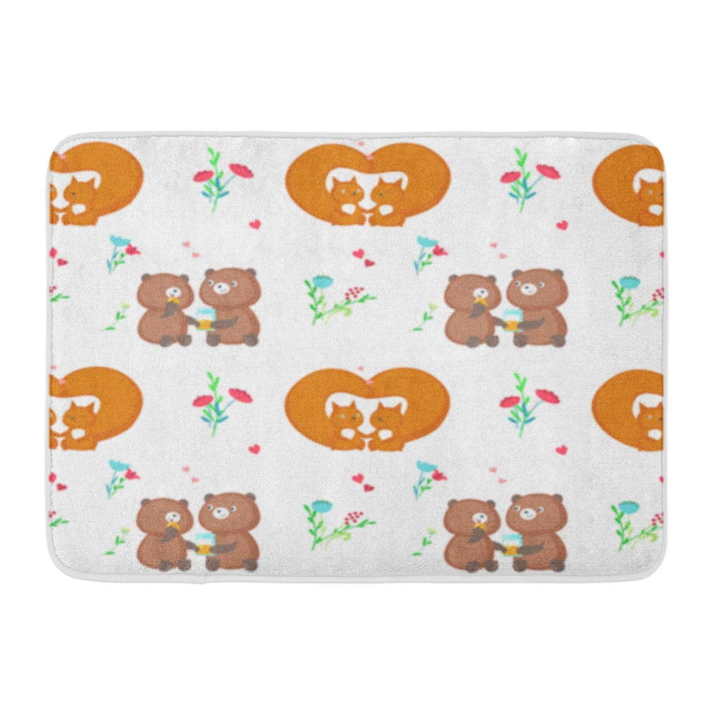 KDAGR Cute Loving Squirrels and Bears Happy Romantic Couples Doormat ...