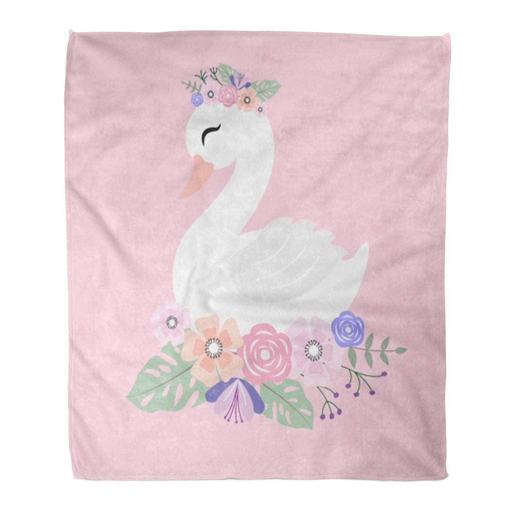 KDAGR Flannel Throw Blanket Pink Cute Beautiful White Romantic Dreaming ...