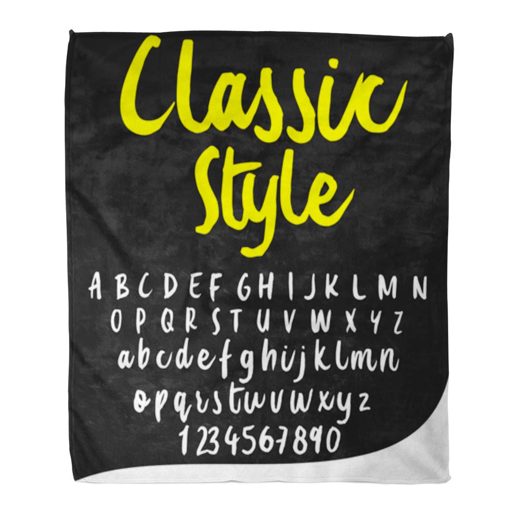 KDAGR Flannel Throw Blanket White Lettering of Fonts ABC Letters and ...