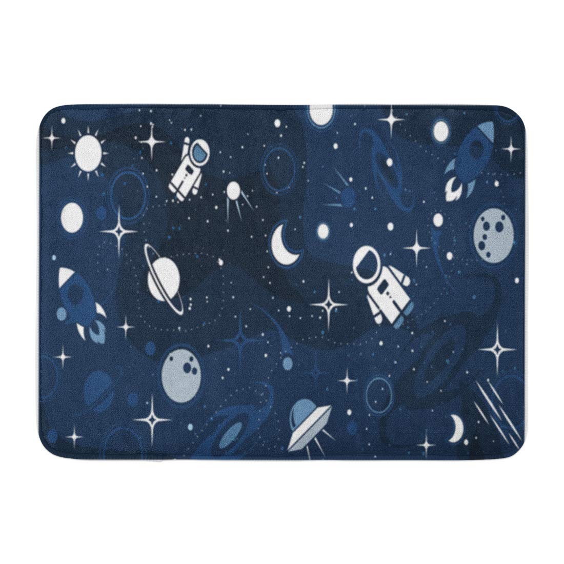 KDAGR Flat Cosmos Cute Astronaut Spaceship Rocket Moon Black Hole ...