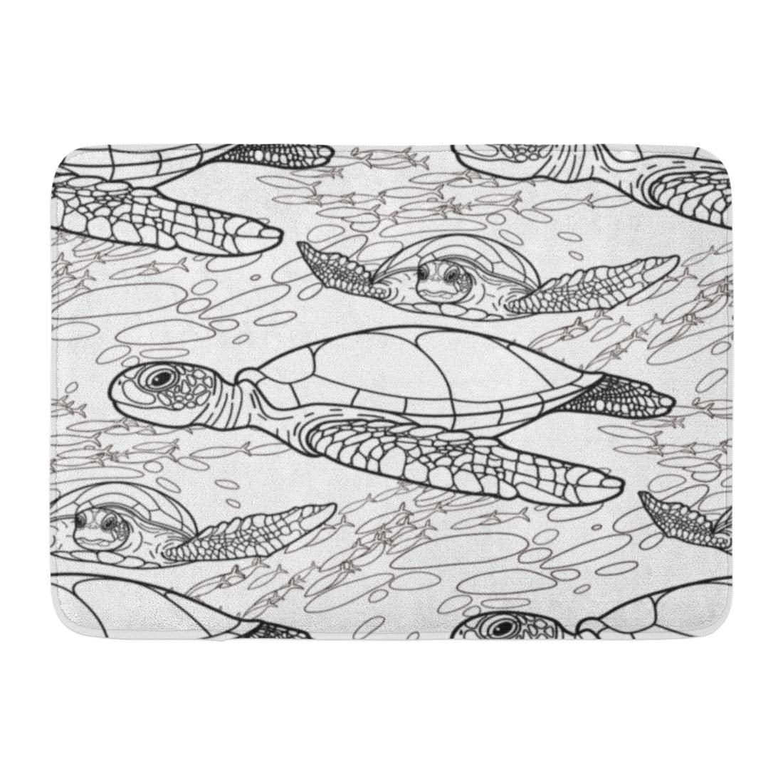 KDAGR Graphic Hawksbill Sea Turtle Drawn in Line Ocean Coloring Book ...