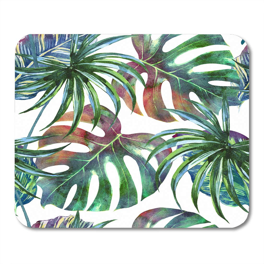 KDAGR Green Beach Tropical Palm Leaves Jungle Monstera Leaf Watercolor ...