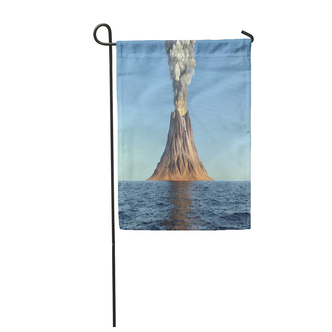 KDAGR Mountain Volcano Eruption on Island in The Ocean 3D Lava Garden ...