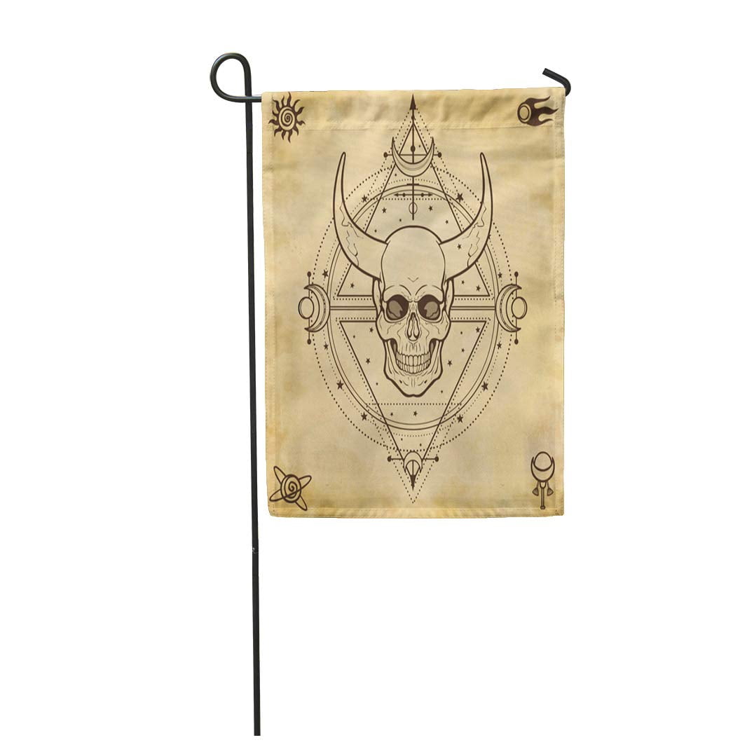 KDAGR Mysterious Drawing Horned Skull Sacred Geometry Space Symbols ...