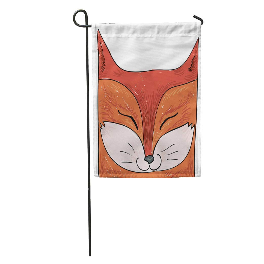 KDAGR Orange Baby Snout of Red Fox Cartoon Hand Character Garden Flag ...