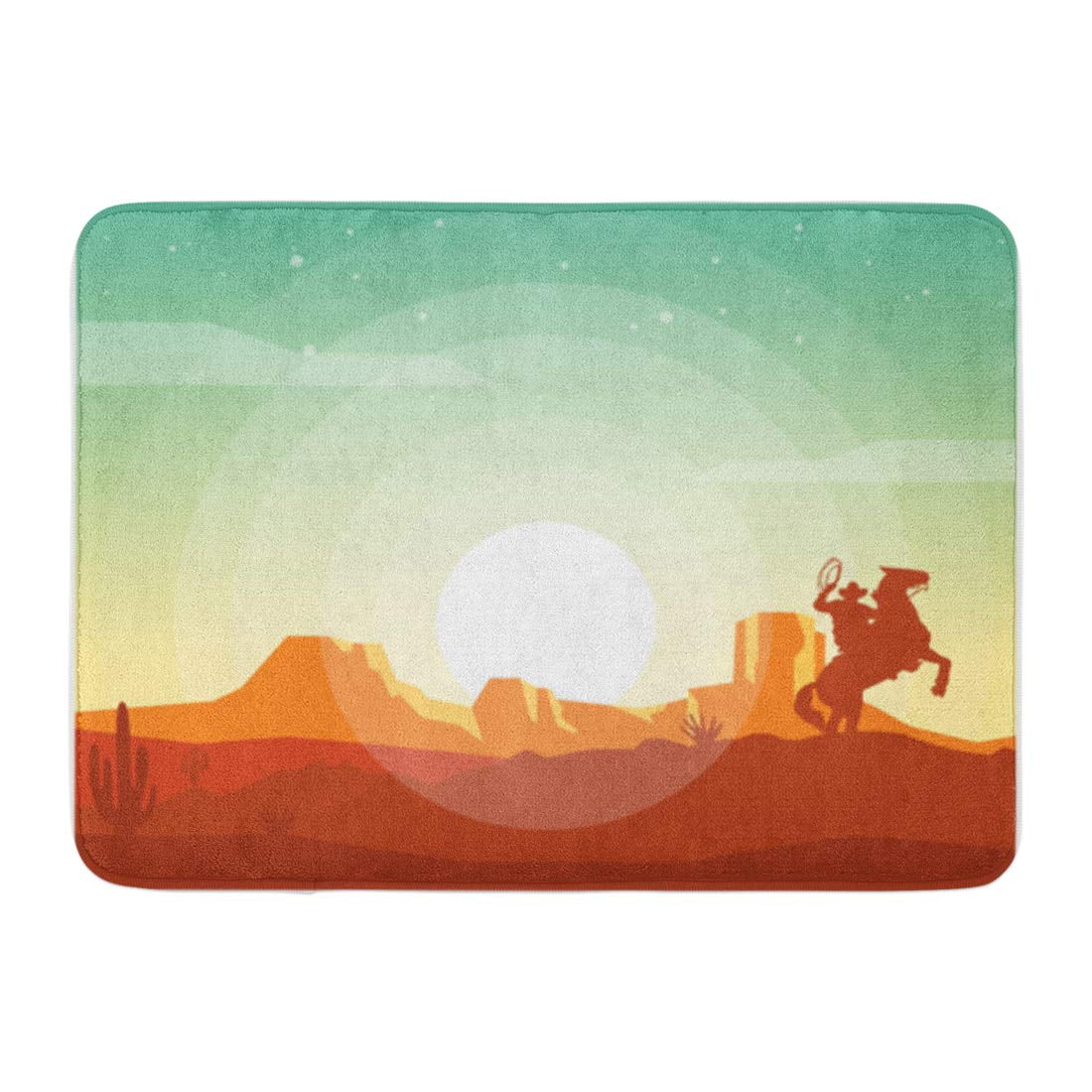 KDAGR Orange Desert Wild West Landscape Western Scene Cowboy Mountain ...