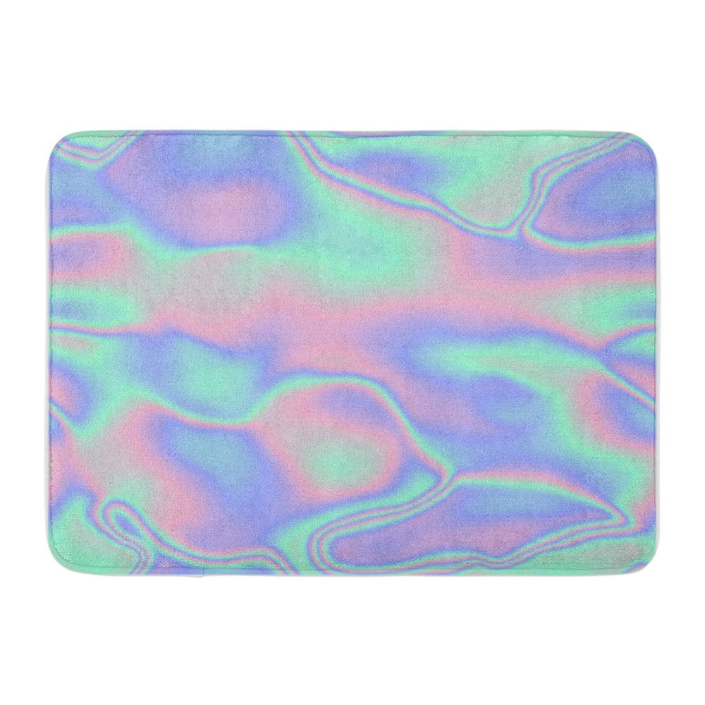 KDAGR Pink Hologram Holographic Waves Green Iridescent Doormat Floor ...