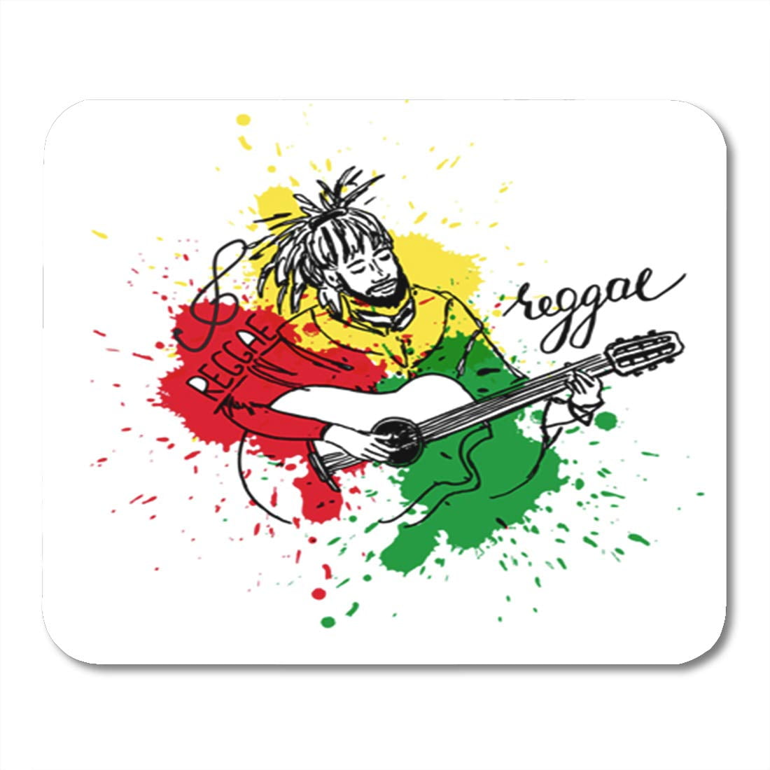 KDAGR Rastaman Playing Acoustic Guitar Cute Cartoon Rastafarian Guy ...
