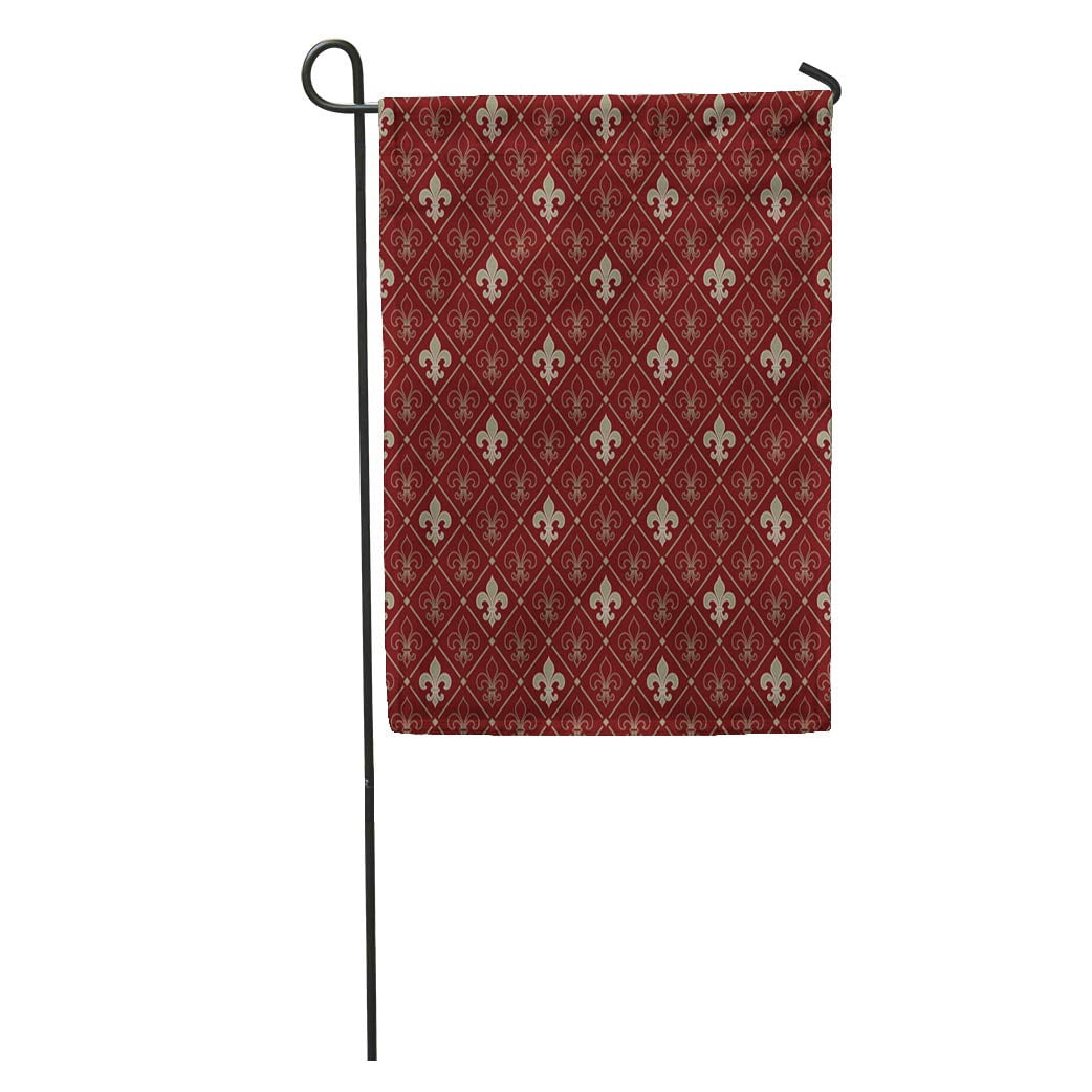 KDAGR Red Pattern Fleur De Lis Medieval Interior Lily Upholstery Royal ...