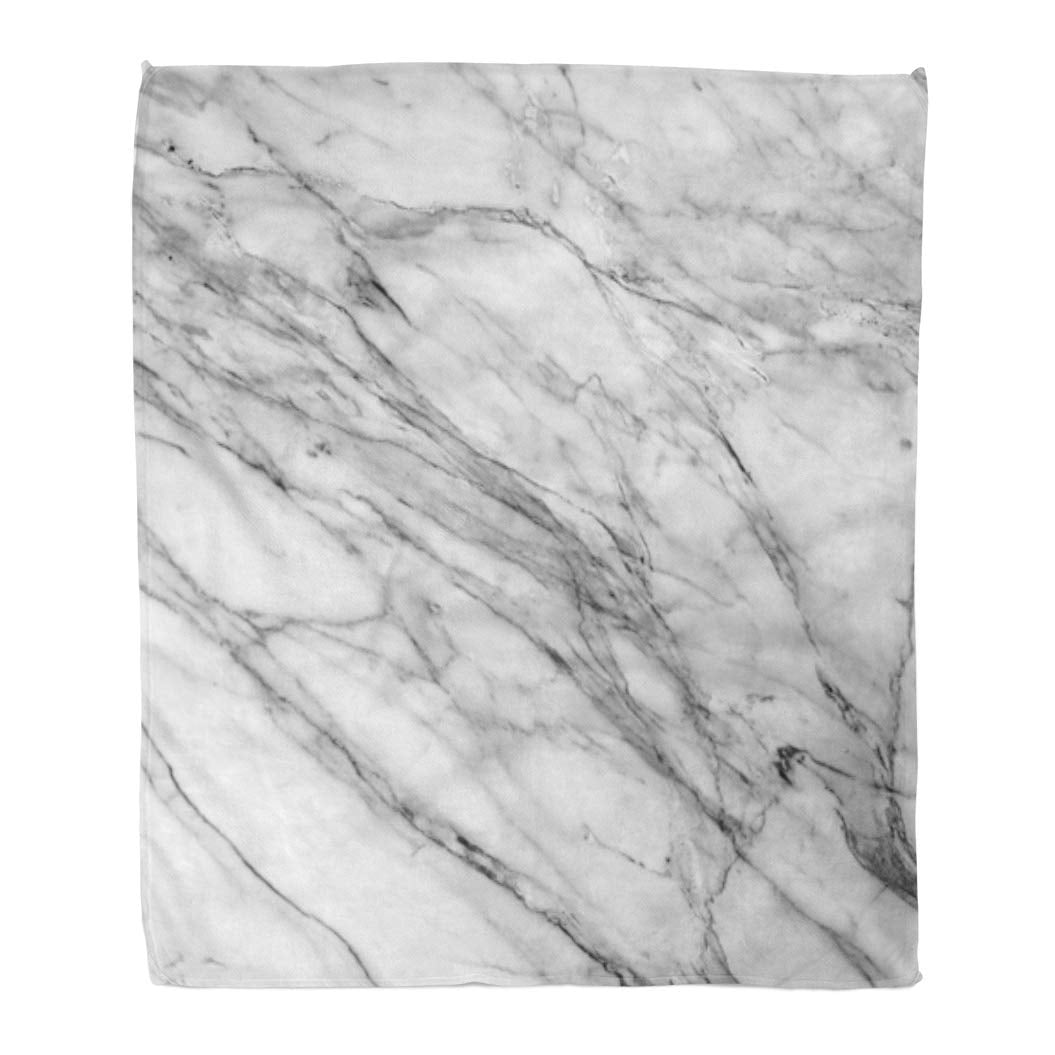 KDAGR Throw Blanket Warm Cozy Print Flannel Gray Black White Marble ...