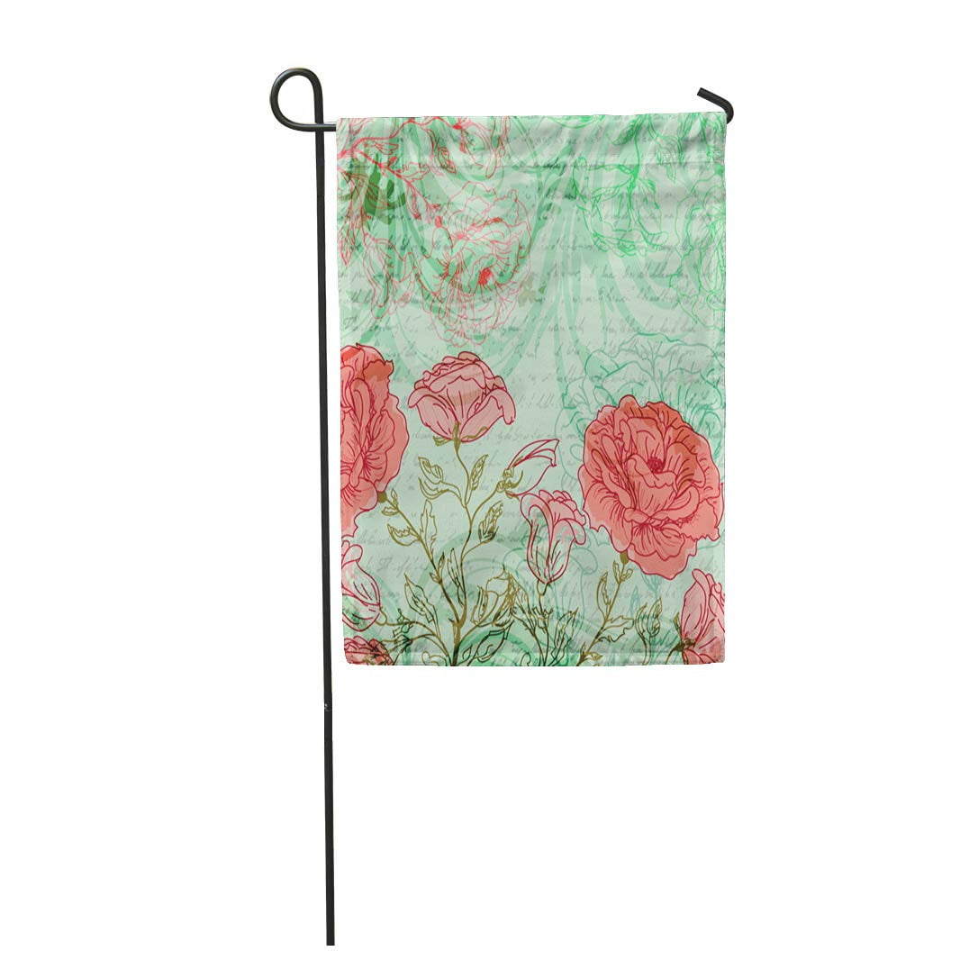 KDAGR Vintage Grungy Retro Roses and Butterflies Floral Flower ...