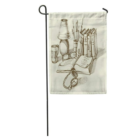 KDAGR Vintage Lifestyle Stack of Books Lamp Old Clock and Cup Coffee ...