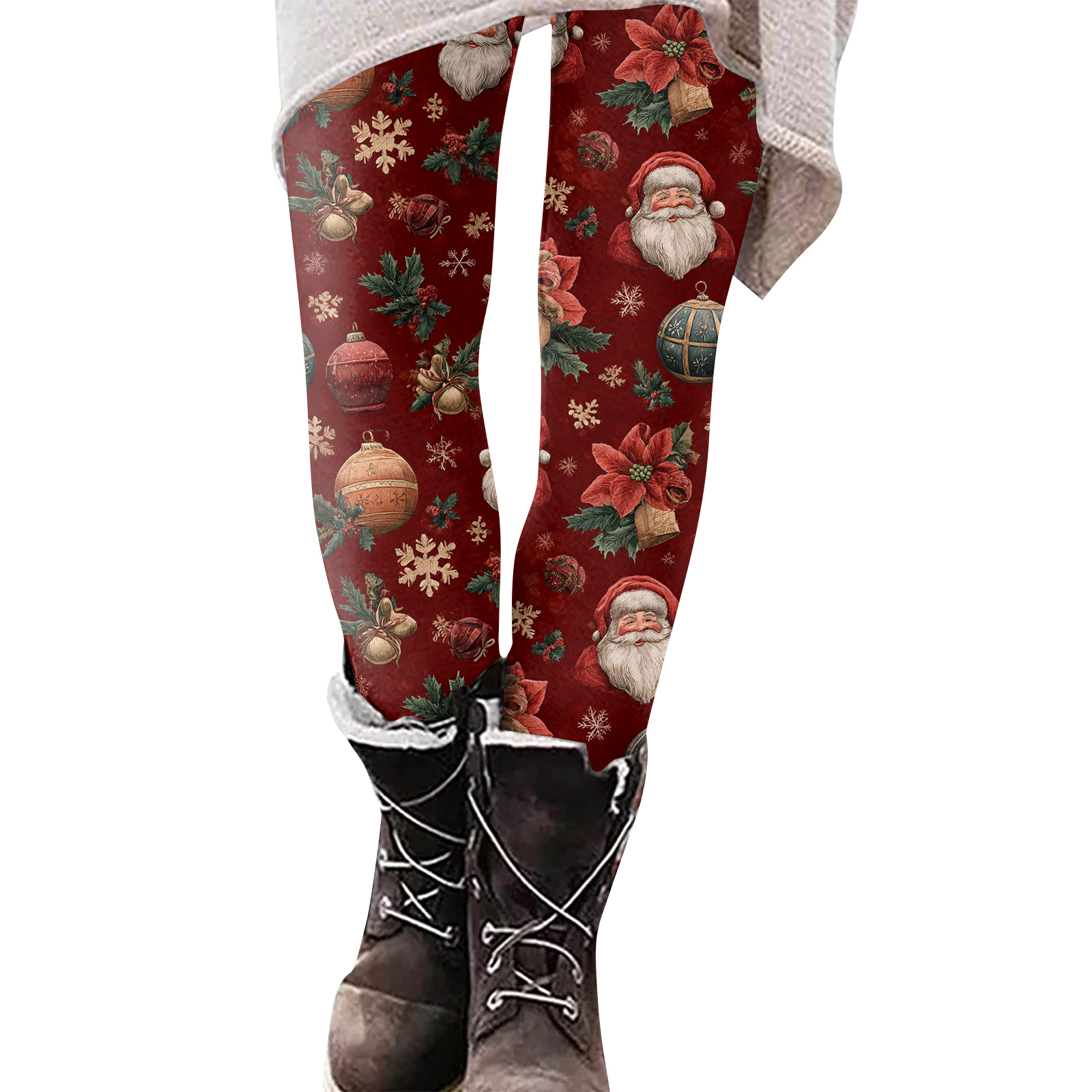KDDYLITQ Christmas Leggings for Women Christmas Tree High Waisted Tummy ...