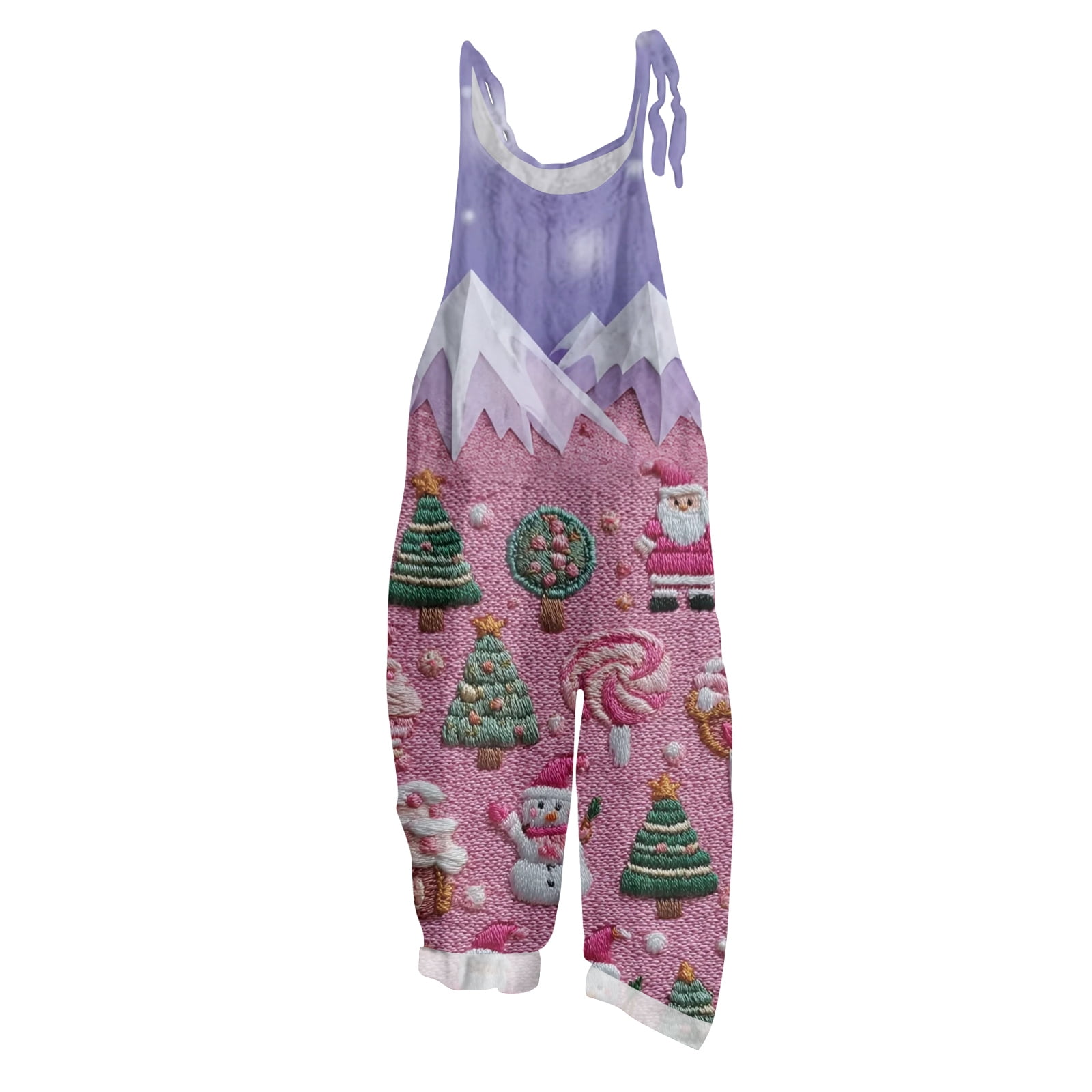 KDDYLITQ Christmas Overalls for Women Snowflake Wide Leg Plus Size ...