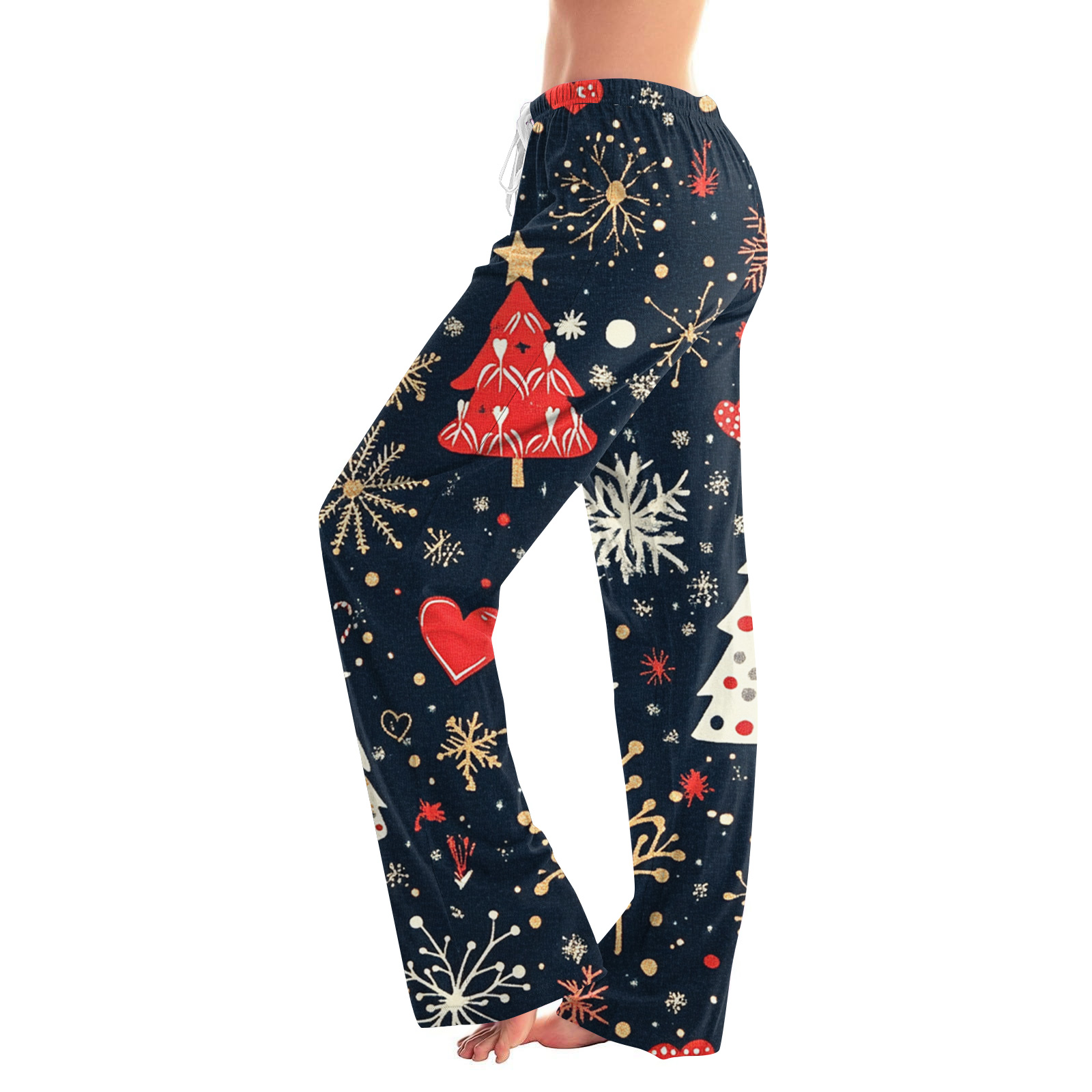 KDDYLITQ Christmas Pants for Women Length Long Christmas Tree Plus Size ...