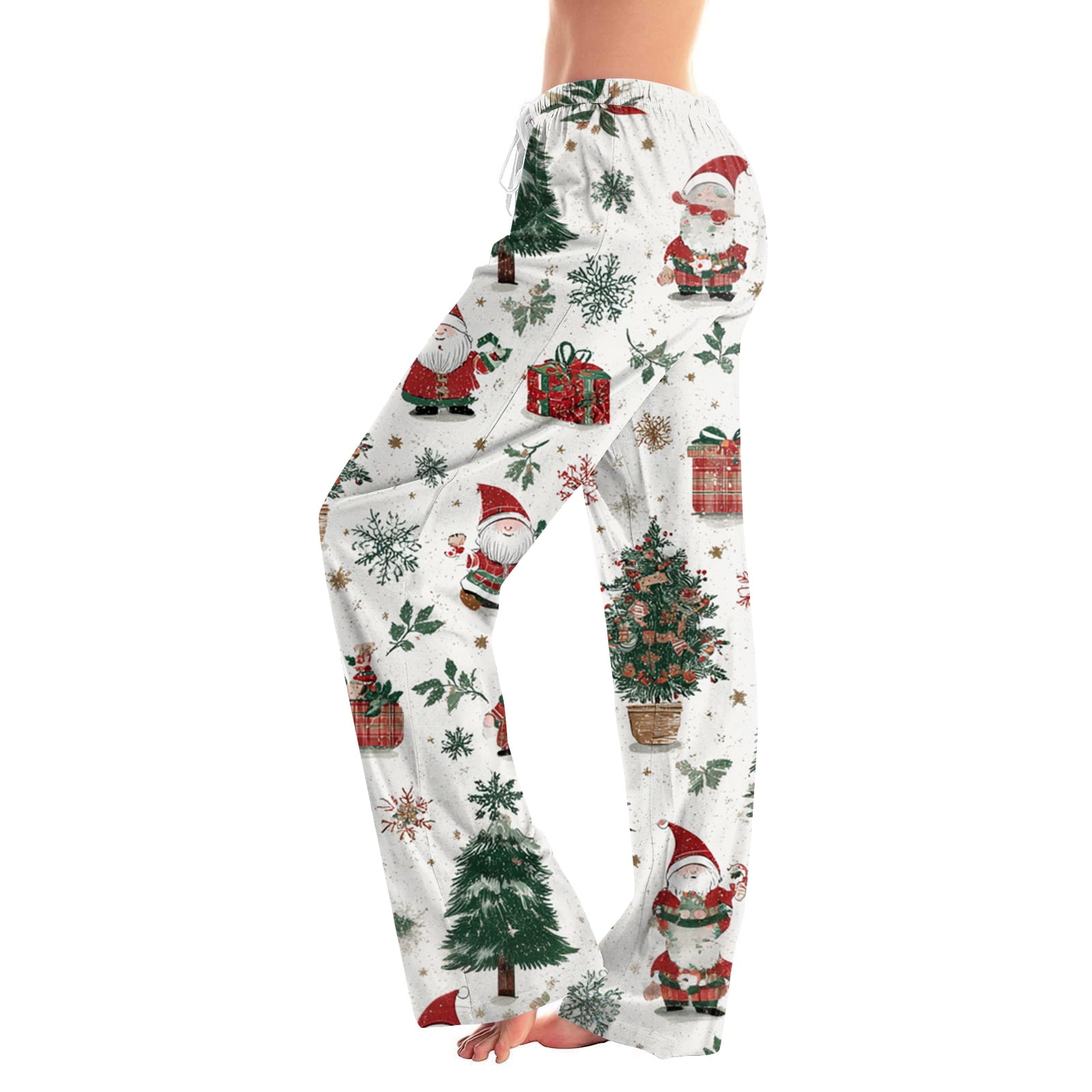 KDDYLITQ Christmas Pants for Women Length Long Oversized Pajama Pants ...