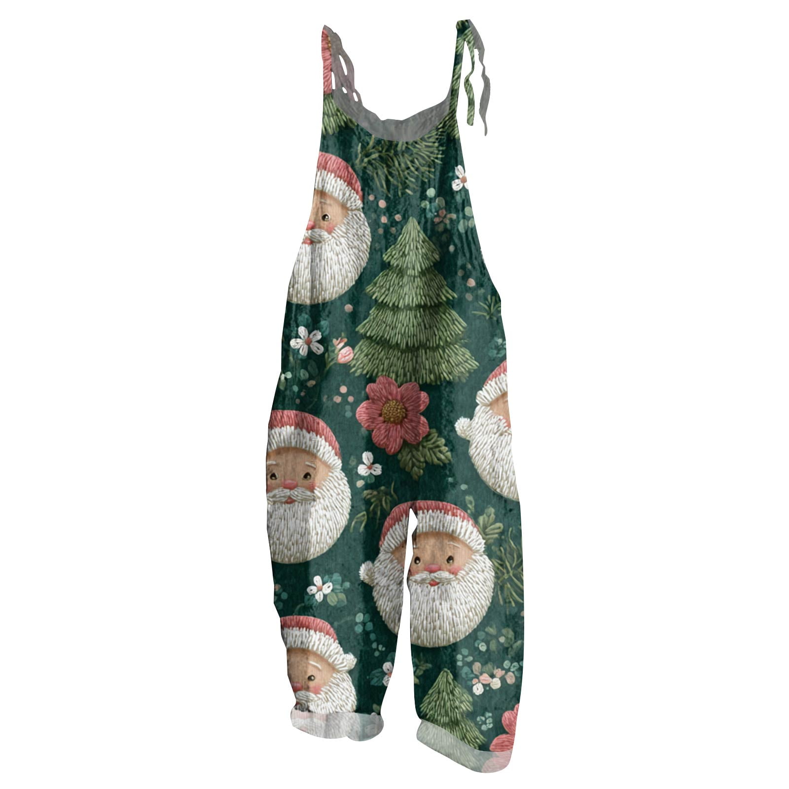 KDDYLITQ Christmas Romper for Women U Neck Christmas Tree Oversized ...