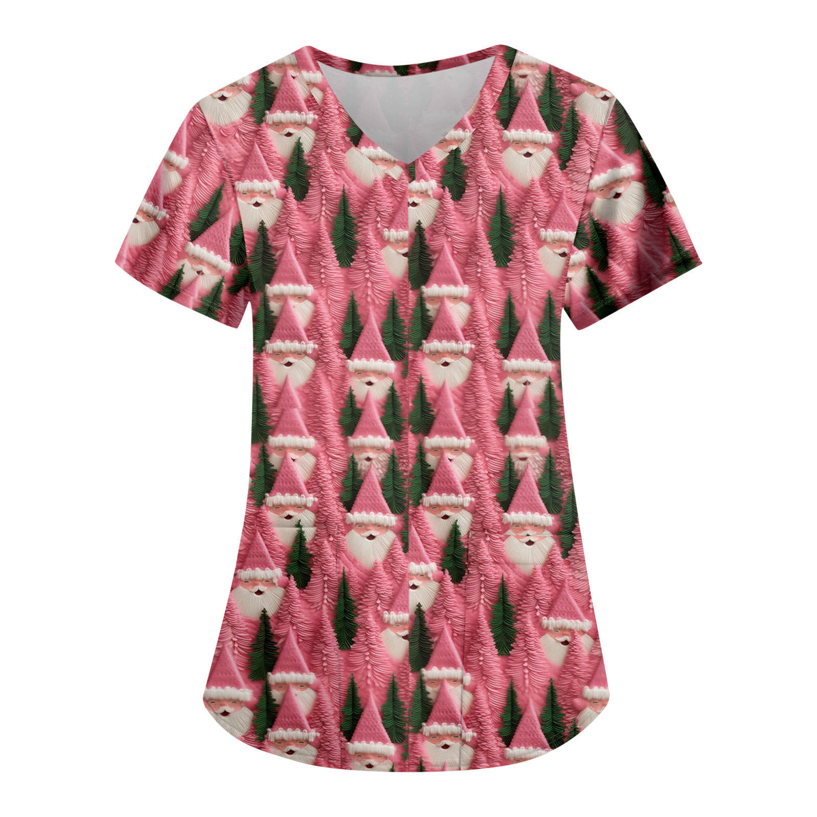 KDDYLITQ Christmas Scrub Tops Women Graphic Plaid Plus Size Nursing ...
