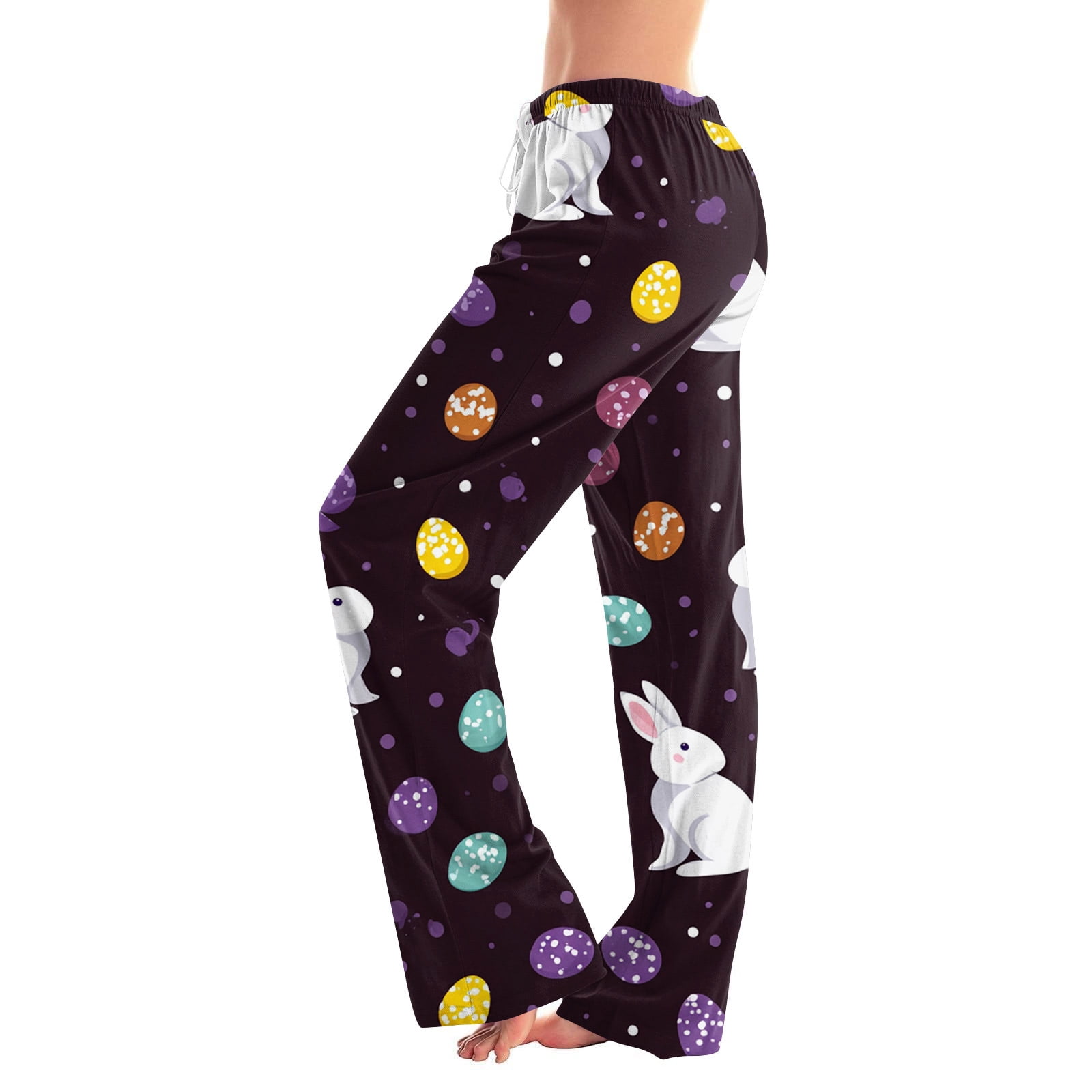 KDDYLITQ Easter Pajamas Women Bunny Print Graphic Elastic Hight Waist ...