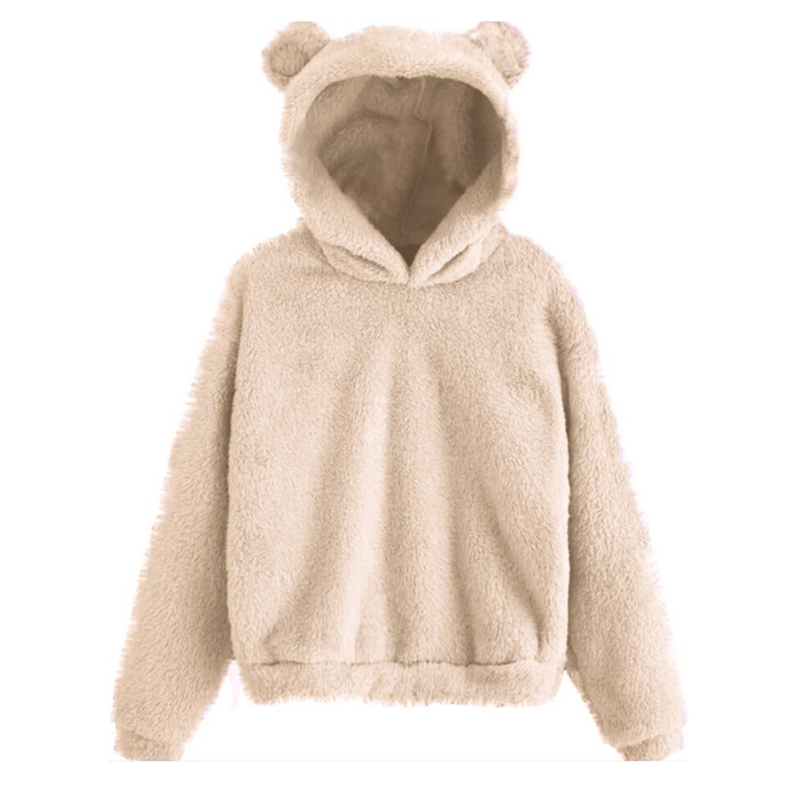 KDDYLITQ Hoodie Women Preppy Long Sleeve Loose Fit Clothes Teddy Bear ...