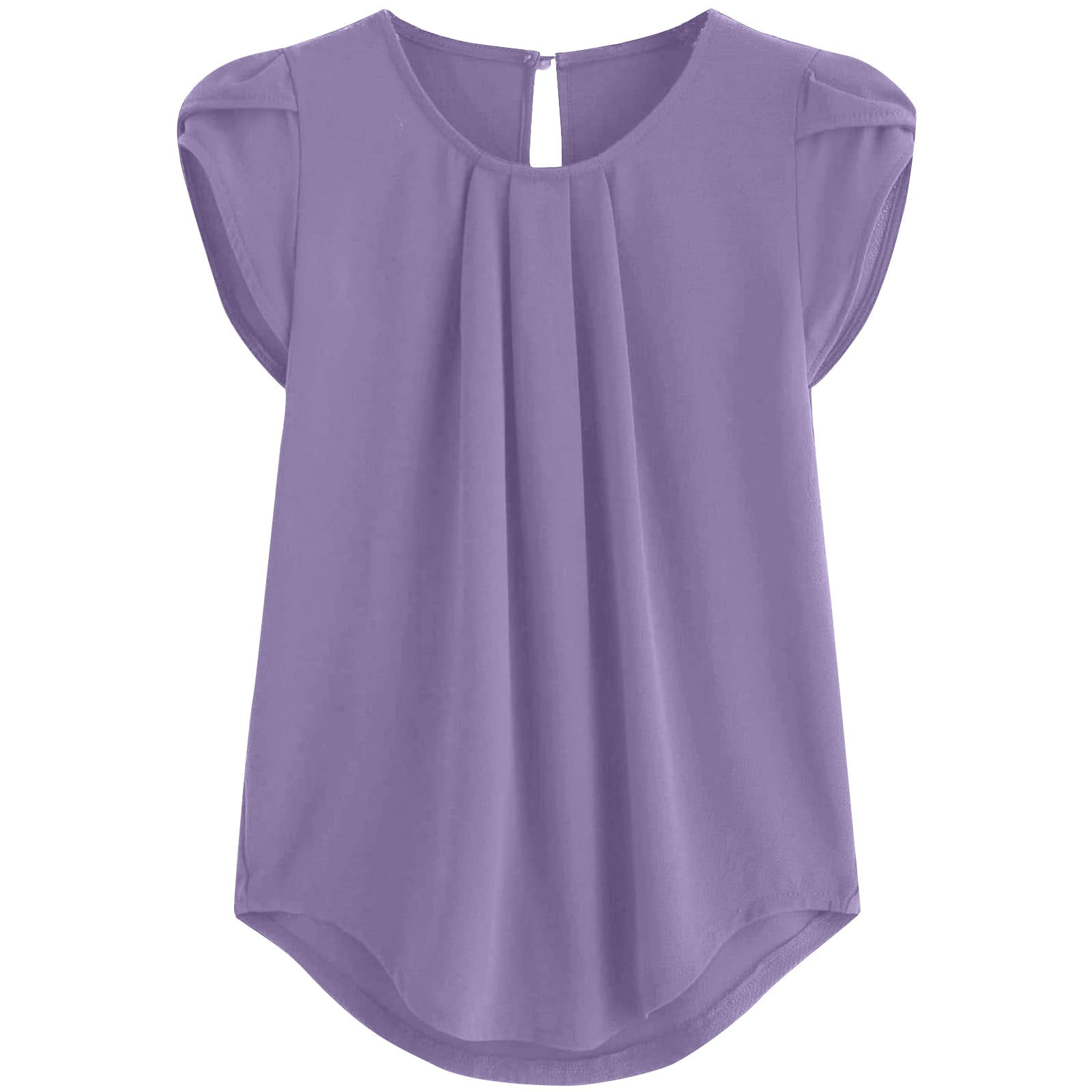 KDDYLITQ Plus Size Work Tops Petal Sleeve Chiffon Plus Size Blouses for ...