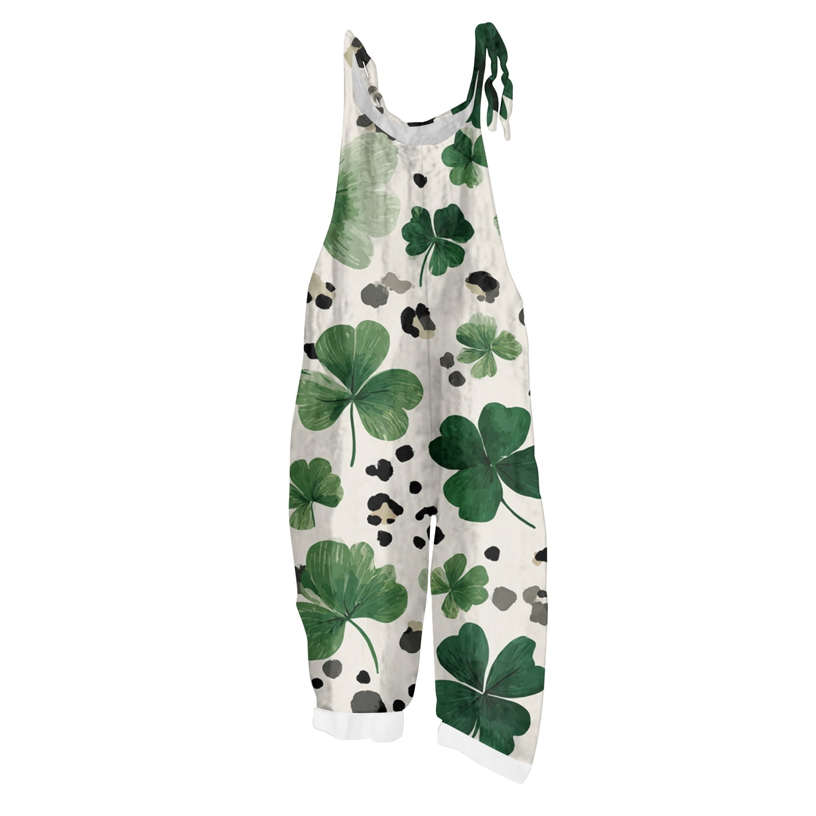 KDDYLITQ St Patricks Day Romper Women Leaves Plus Size Adjustable ...