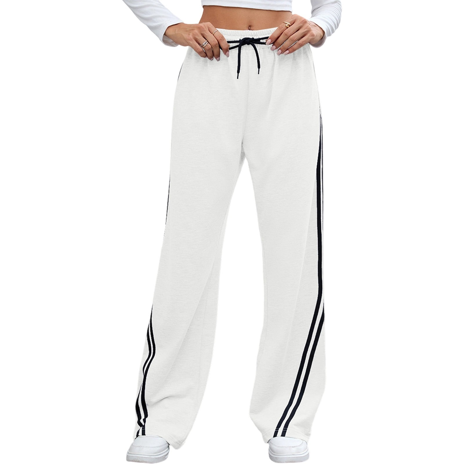 KDDYLITQ Track Pants Women Oversized Plus Size Track Pants Stripes ...