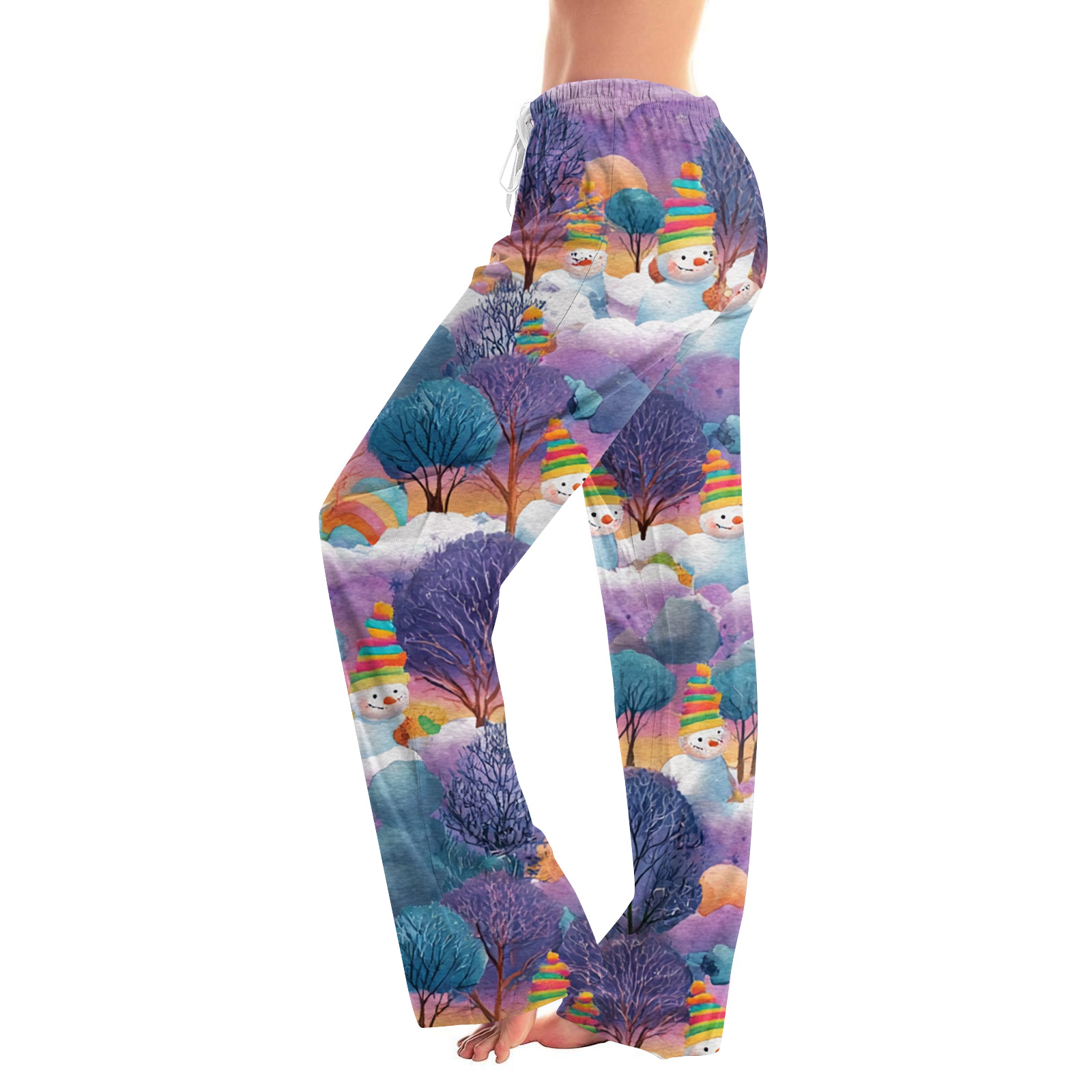 KDDYLITQ Women Christmas Pants Length Long Santa Plus Size Pajama Pants ...