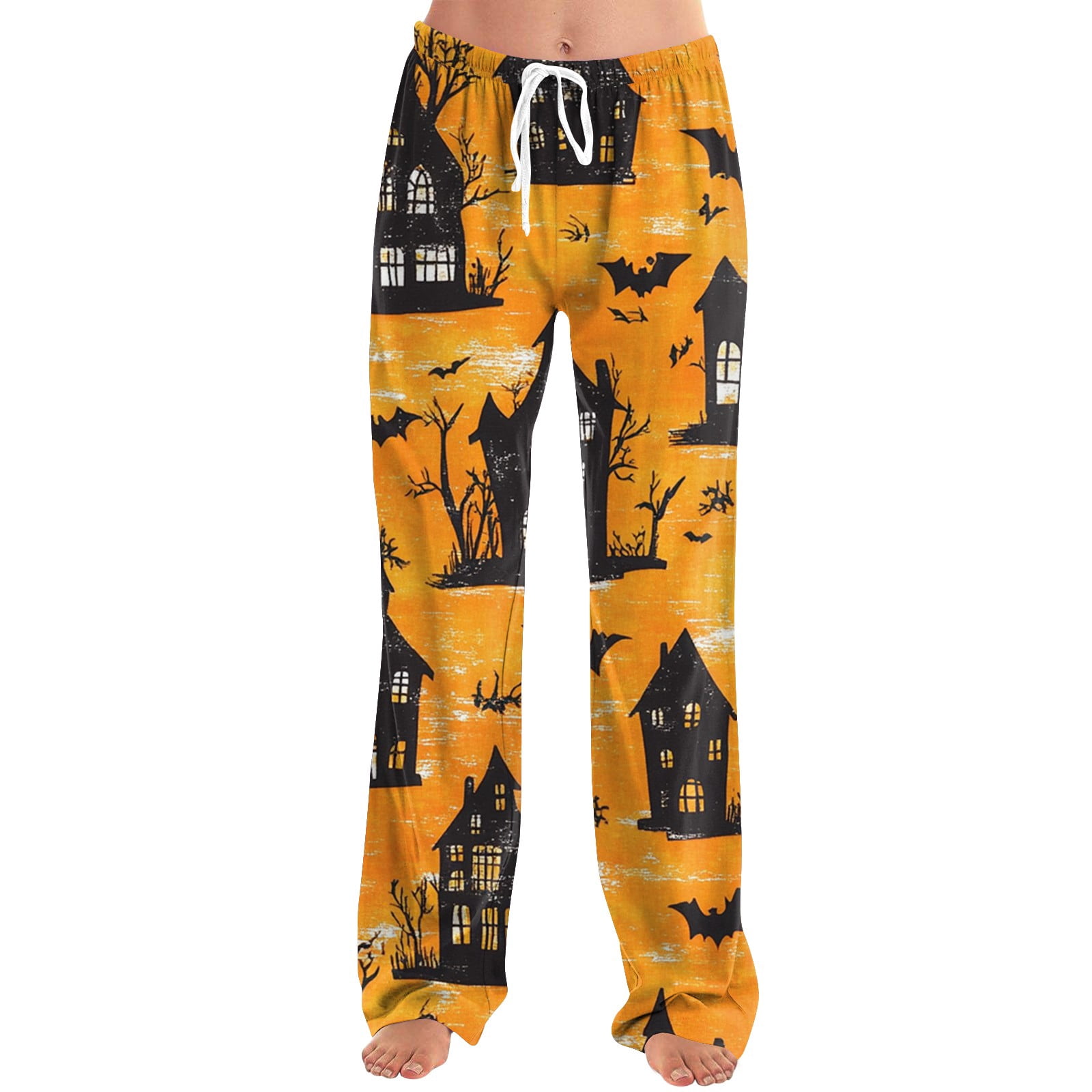 KDDYLITQ Women Halloween Pajama Pants Spooky Season Plus Size Sweat ...