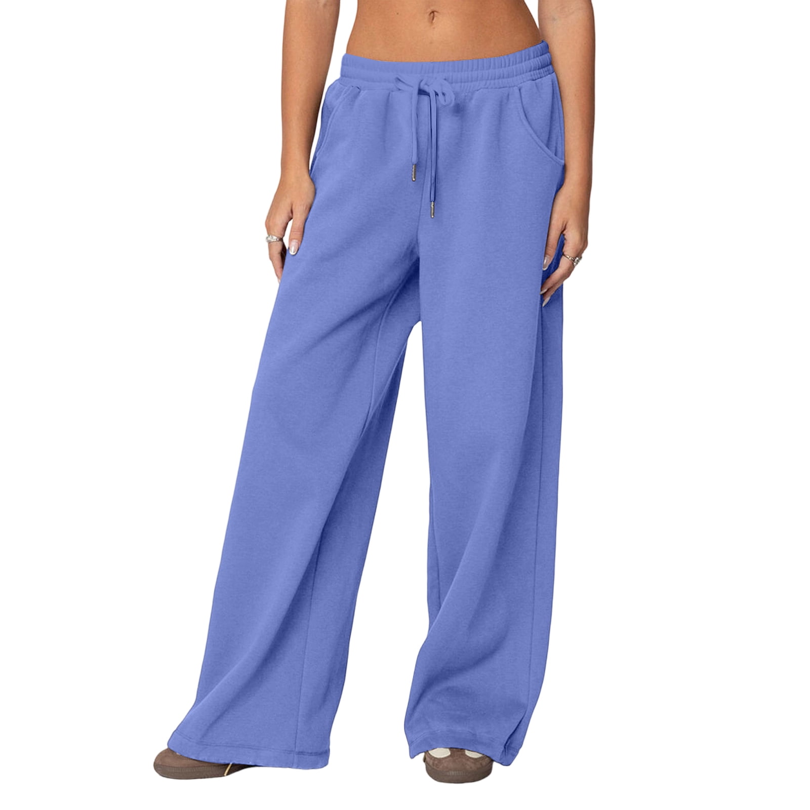 KDDYLITQ Women Pants Drawsting High Elastic Waisted Sweatpants Straight ...