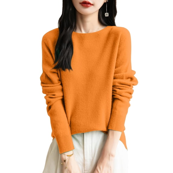 KDDYLITQ Wool Sweaters Women Seamless Crewneck Pullover Knit Basic ...