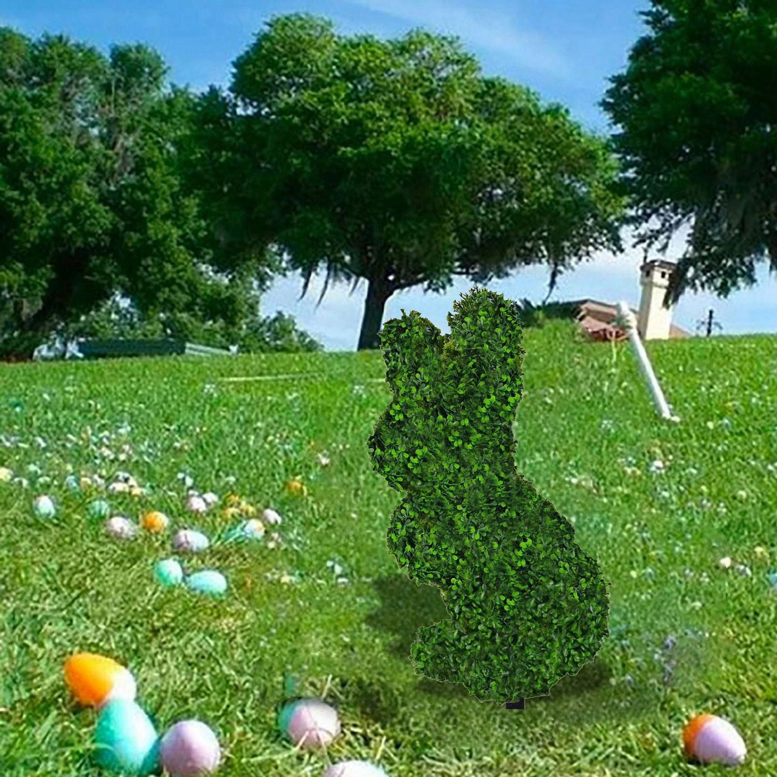 KDFJPTH Artificial Easter Bunny Topiary Tree Boxwood Topiaries for ...