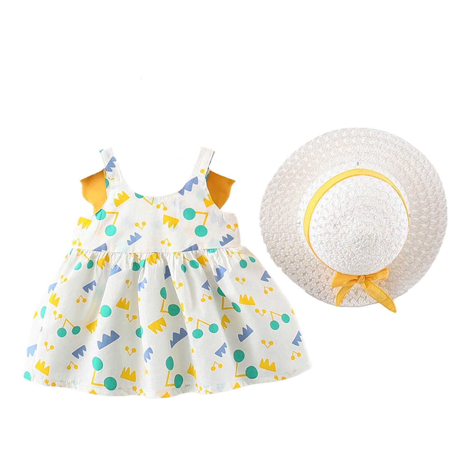 KDFJPTH Baby Girl Backless Wing Sundress Summer Cute Cartoon Polka Dot ...