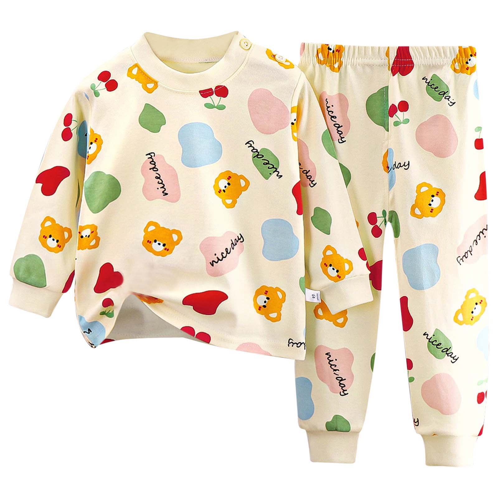 KDFJPTH Baby Kids Girls Boys Pajama Pants Set 2PCS Long Sleeve Cartoon Dinosaur Train Animal ...