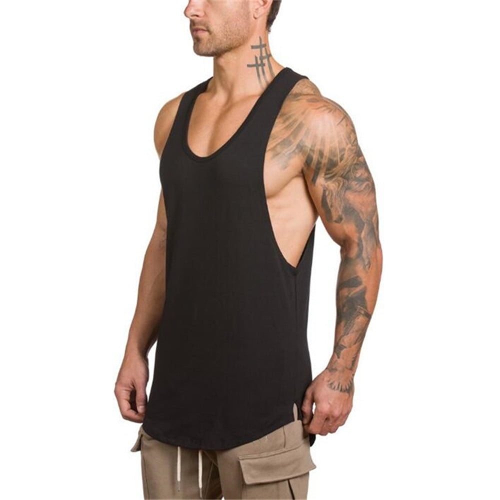 KDFJPTH Big And Tall Shirt for Men Muscle Tank T shirt Singlet Vest ...