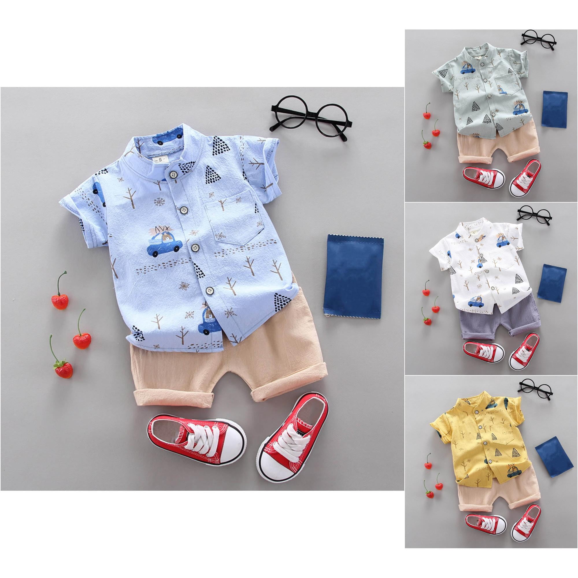 KDFJPTH Boys Kids Cartoon Summer Top And Shorts Set To 4 Years Playwear ...